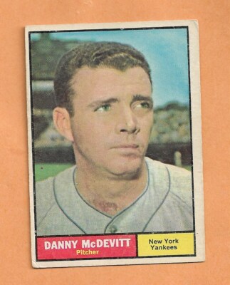 DANNY McDEVITT YANKEES TOPPS 1961 CARD # 349 | eBay