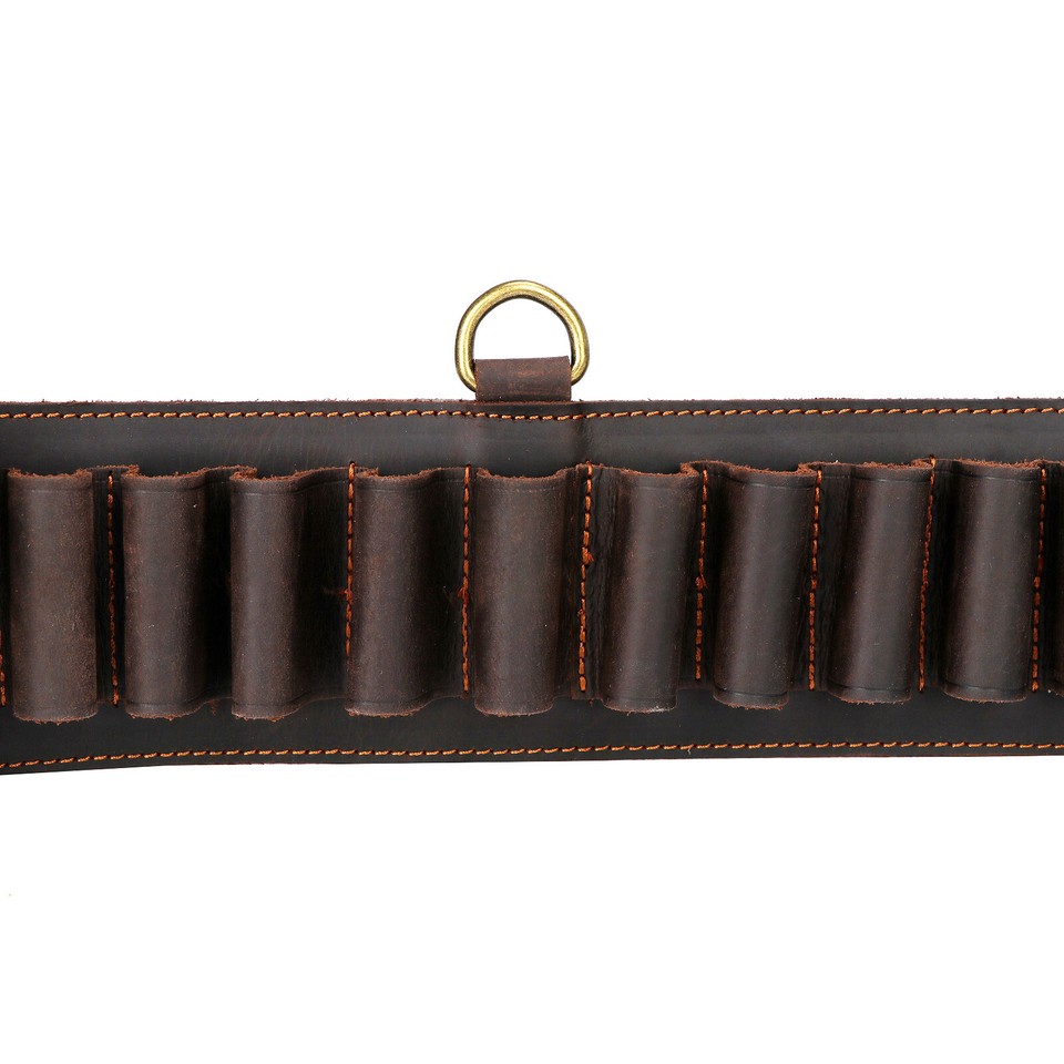 Leather 25 Rounds 12GA Ammo Belt Shotgun Shell Carry Pouch Clay ...