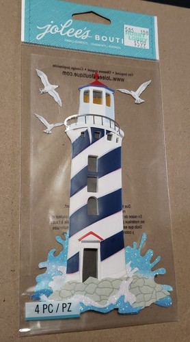Jolees Boutique Coastal LightHouse Seagulls Ocean 3D Scrapbook Stickers ...