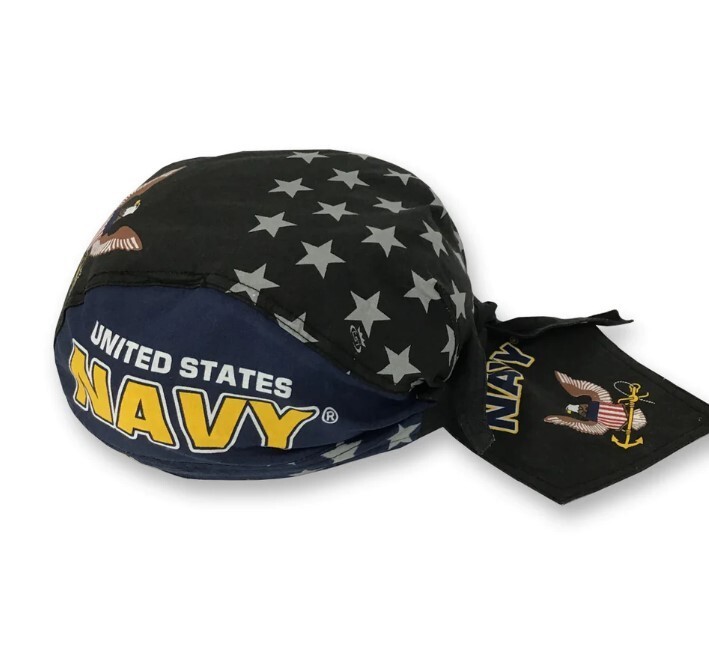 Biker Headwrap Danbanna Deluxe Du-Rag Cap Doo Rag Bandana USN Navy ...