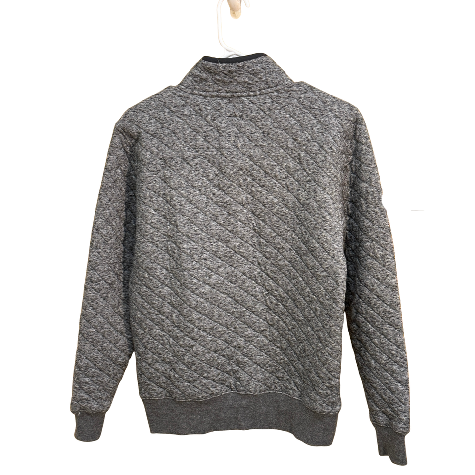 Faherty Quilted Fleece Snap Pullover Men's XS Gray 1/4 Snap Sweatshirt ...