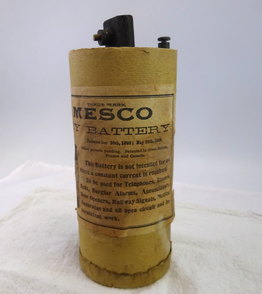 VINTAGE DRY CELL BATTERY MESCO TELEPHONE DEAD FOR ANTIQUE DISPLAY ONLY ...