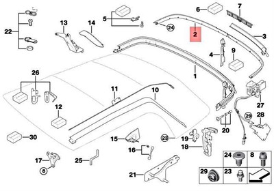 Genuine OEM Mini Cooper R52 2005 2006 - 2008 Convertible Top Moulding ...