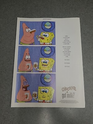 Spongebob Squarepants Patrick Got Milk Print Ad 2001 8x11 Great To ...