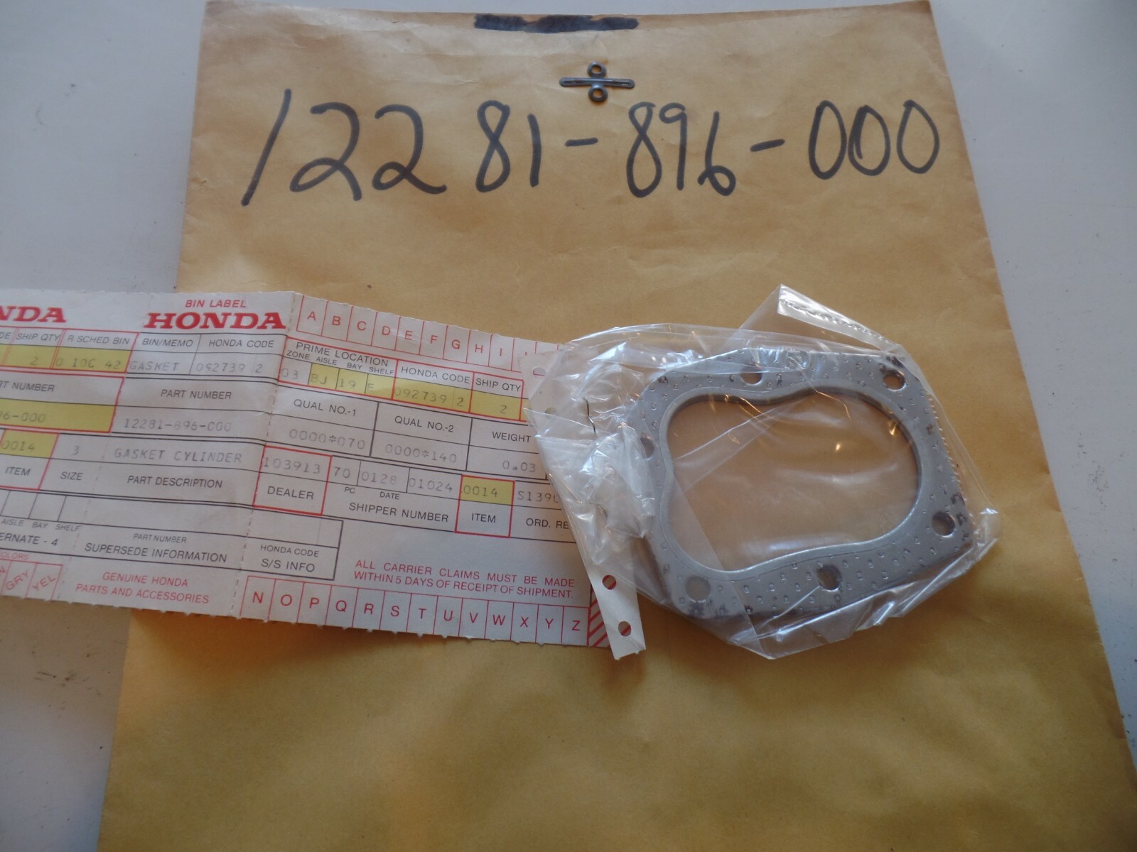 NOS HONDA GENERATOR HEAD GASKET HR 17 HR17 12281-896-000 | eBay