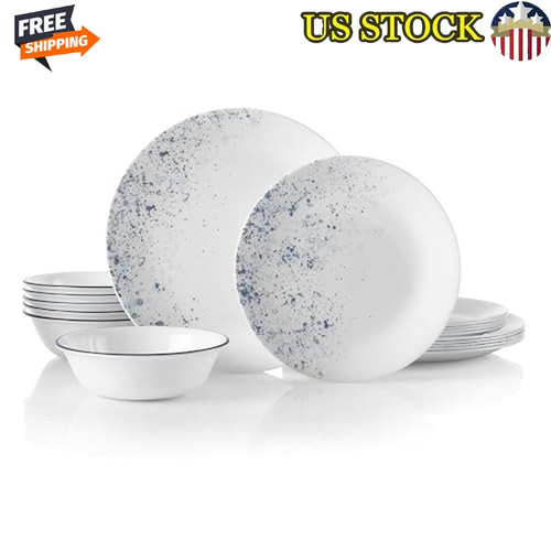 18 Pc Chip Resistant Dinnerware Set 6 Lightweight & Dishwasher Safe ...