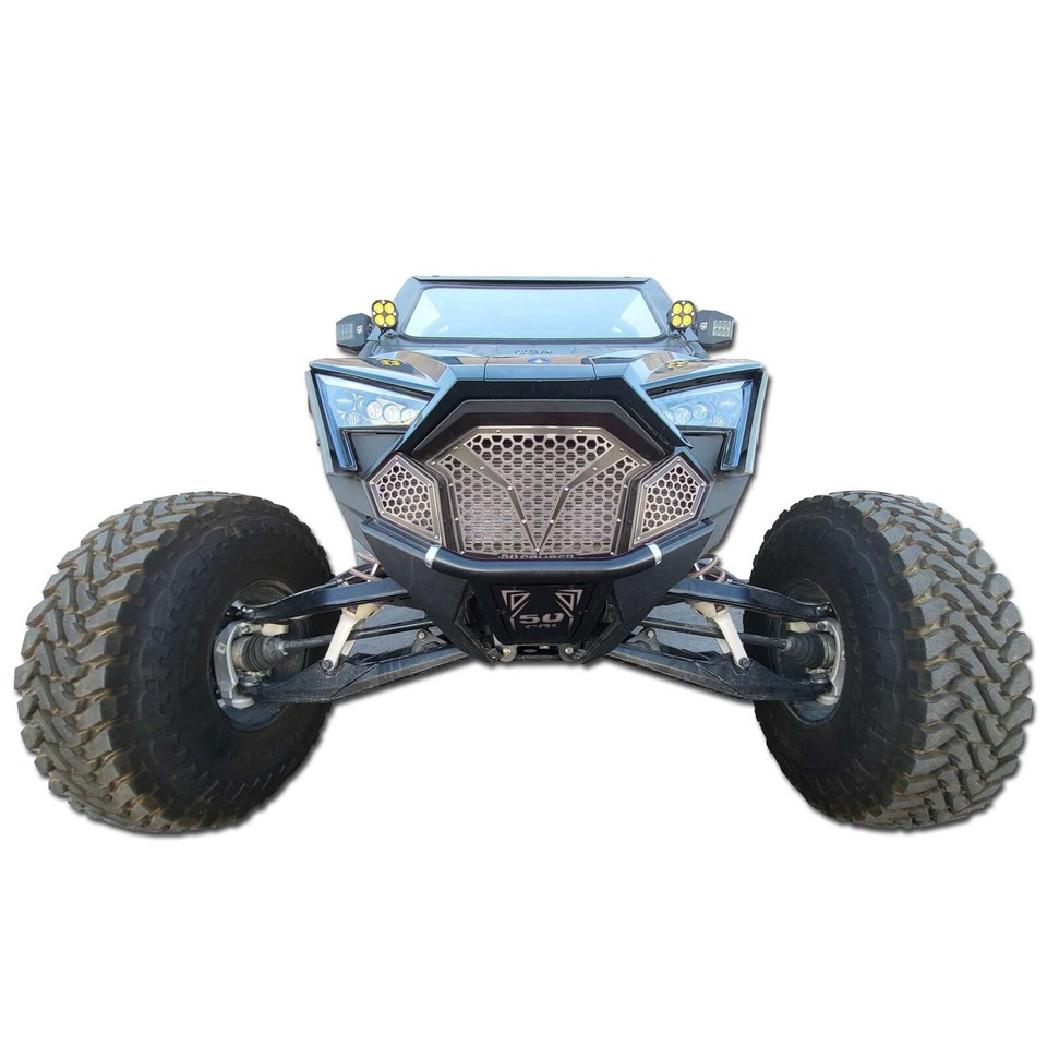 50 Caliber Racing Polaris RZR Pro R USA Made Front Bumper Raw/Black w ...