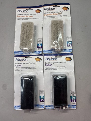 Aqueon Replacement Specialty Filter Pads Carbon & Amonia Reducer 20/75 ...