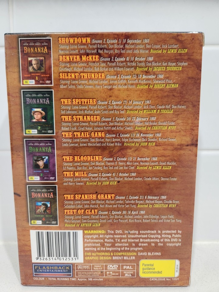 Bonanza DVD Box Set 4 Disc 10 Classic Episodes Western TV Series NEW ...