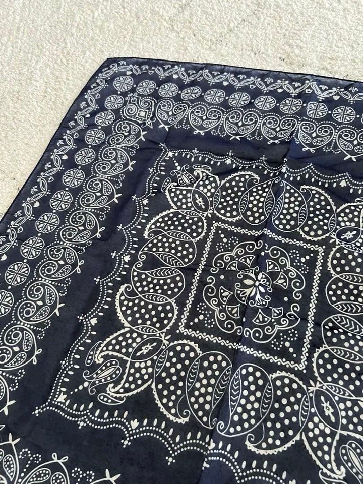 DRAKE'S Bandana Print Cotton Silk Scarf in Navy | eBay