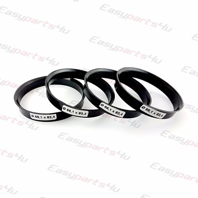 4x spigot rings 66,1 mm - 63,4 mm Conversion spigot rings for alloy ...