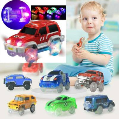 LED Race Cars 5 Light Up for Magic-Track Glow in the Dark Racetrack ...