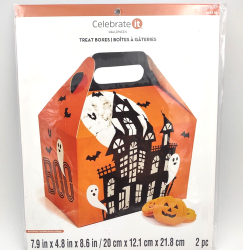 Halloween Gable Box Treat Box 2pk Spooky Baking Cookies Sweets Orange ...