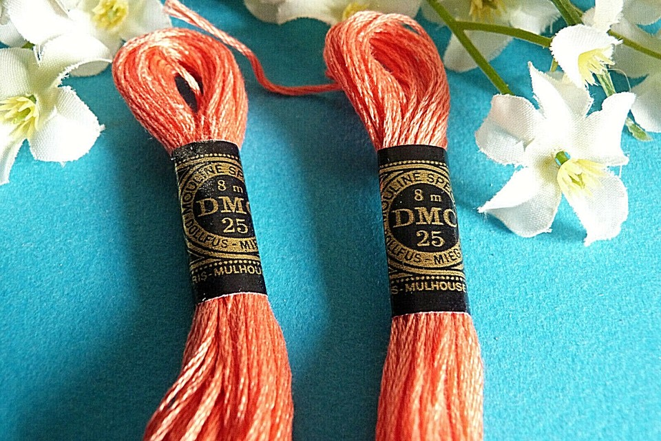 030A/Lovely Lot 2 Skeins Mouliné DMC N° 25 Color Salmon N°352 | eBay ...