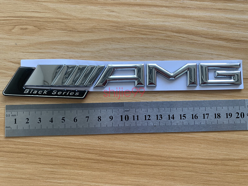 Black Chrome L AMG Letters Trunk Emblem Badge Sticker For Mercedes Benz ...