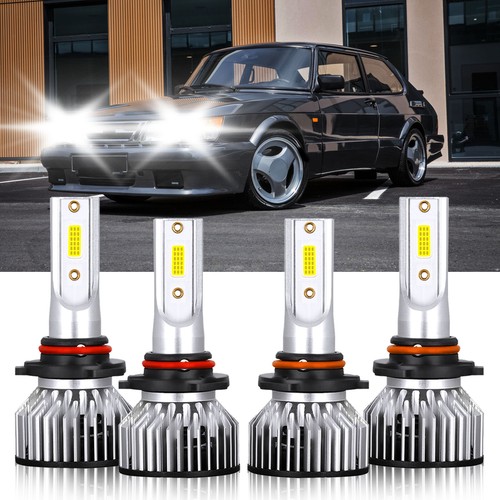 For Saab 9000 1993-1998 4Pcs 9005 9006 LED Headlight Lamps High Low ...