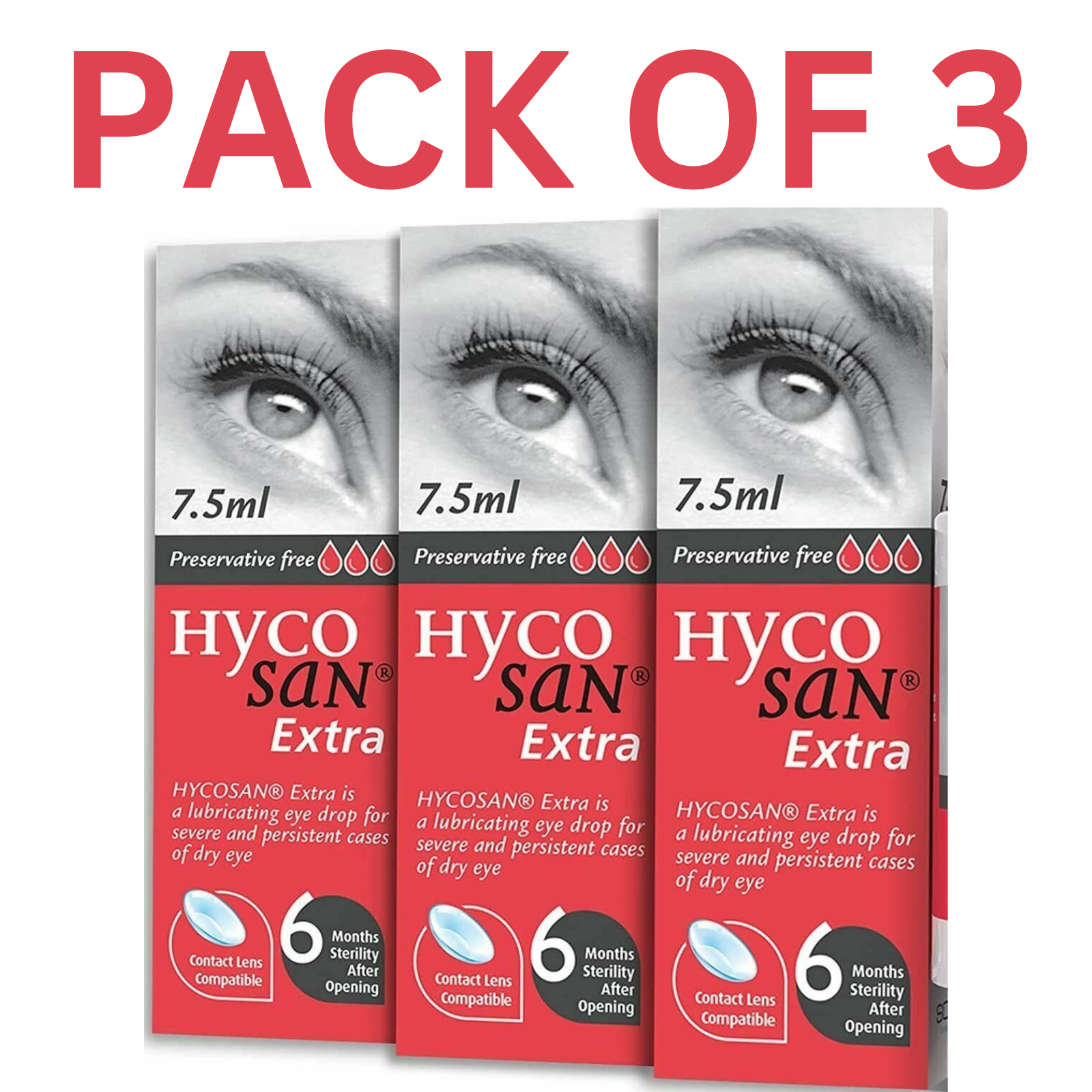 3 x Hyc Extra Dry Eye Drops 7.5ml Pack Pack Of 3 | eBay