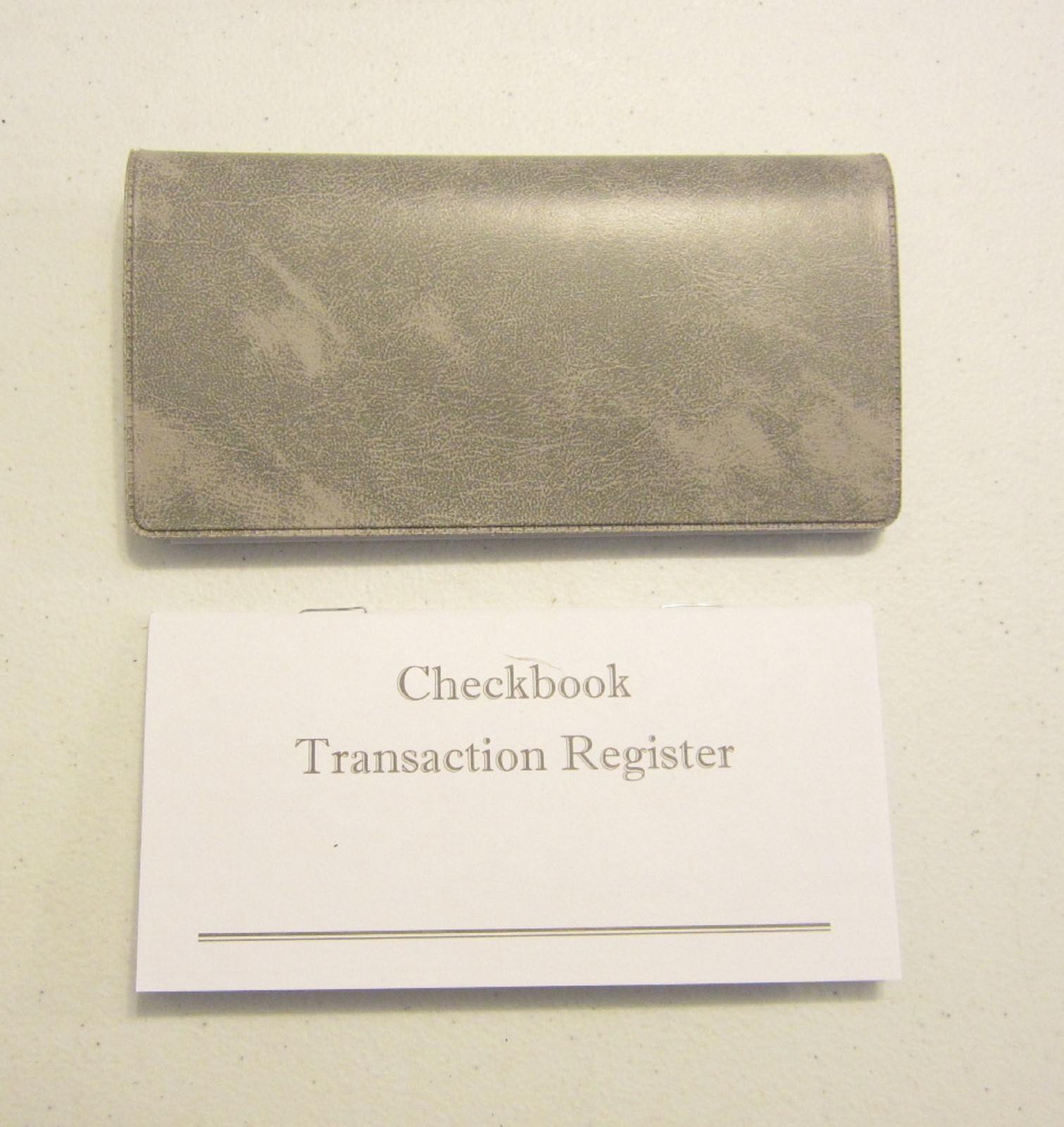 1 GREY MARBLE VINYL CHECK BOOK COVER & 6 CHECKBOOK TRANSACTION ...