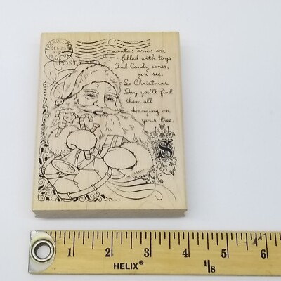 Stampendous Santa Collage Rubber Stamp Wood Block R213 Christmas Card ...