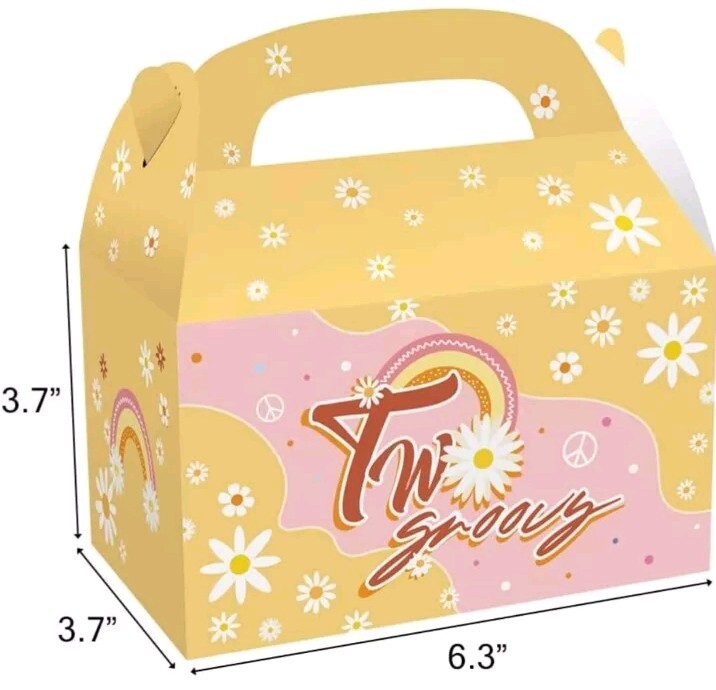 24 Piece Two Groovy Party Boxes Retro Hippie Boho Favors Boxes Goody ...