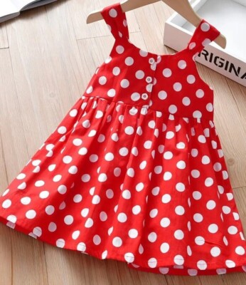 Girls Dress Red White Polka Dot Sundress Summer Cotton Vacation ...