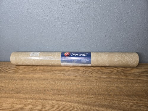 NORWALL Solid Vinyl Wallcovering Damask Beige HB24130L 56.1 SqFt | eBay