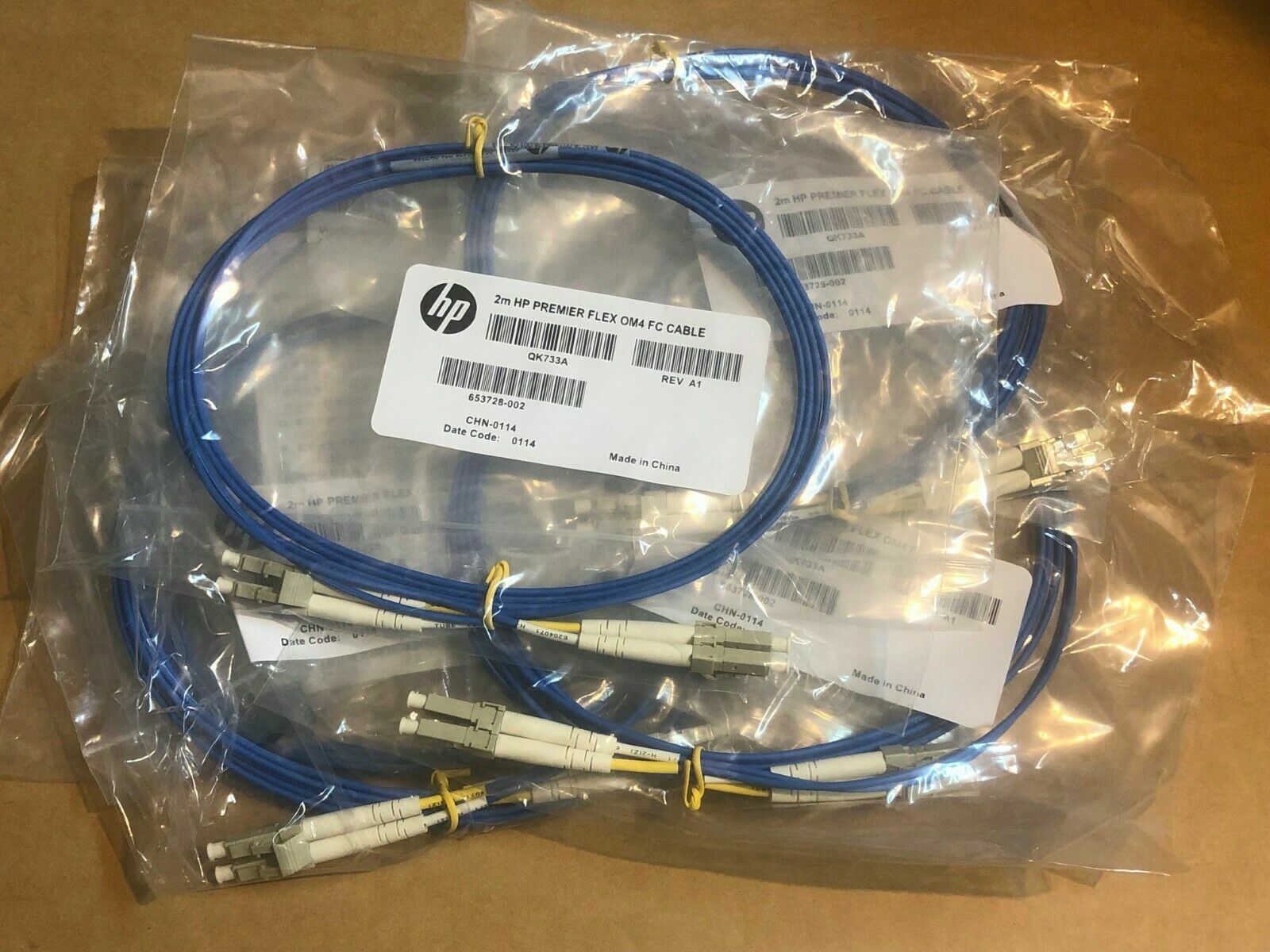 LOT OF 3 HP 653728-002 QK733A 2 Meter Premier Flex OM4 LC/LC FC Cable ...