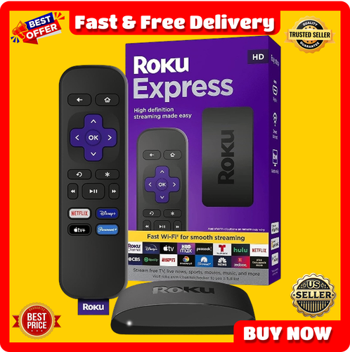 Roku 3960RW Express HD Streaming Device - with High-Speed HDMI Cable ...