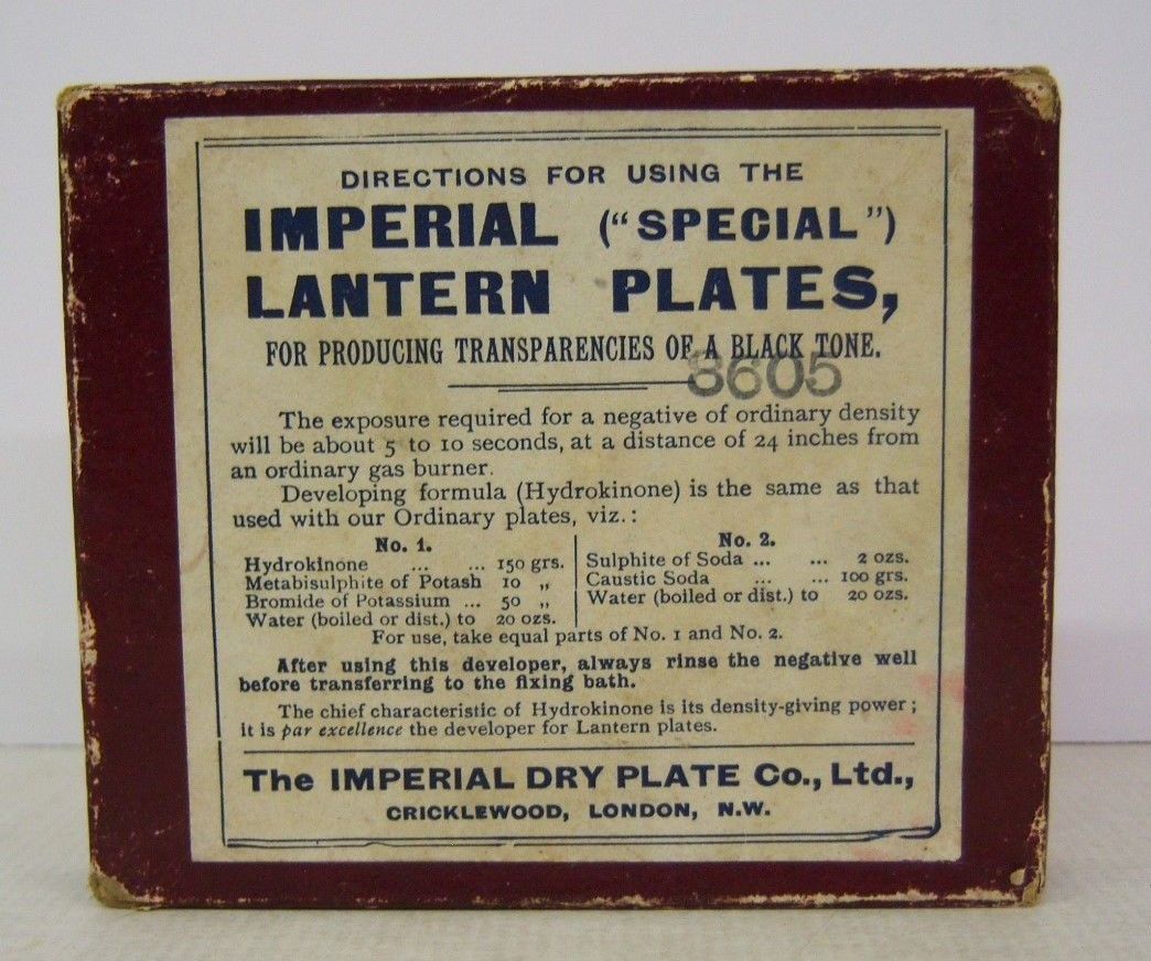 IMPERIAL LANTERN PLATES box only. Imperial Dry Plate Co., Cricklewood ...