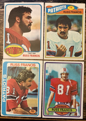 RUSS FRANCIS Topps RC LOT! 1976 #136 1977 1978 New England Patriots ...