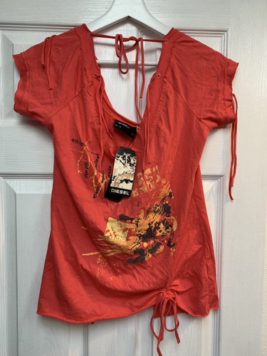 Diesel Lovely Ladies orange Top Size xl New with tags | eBay