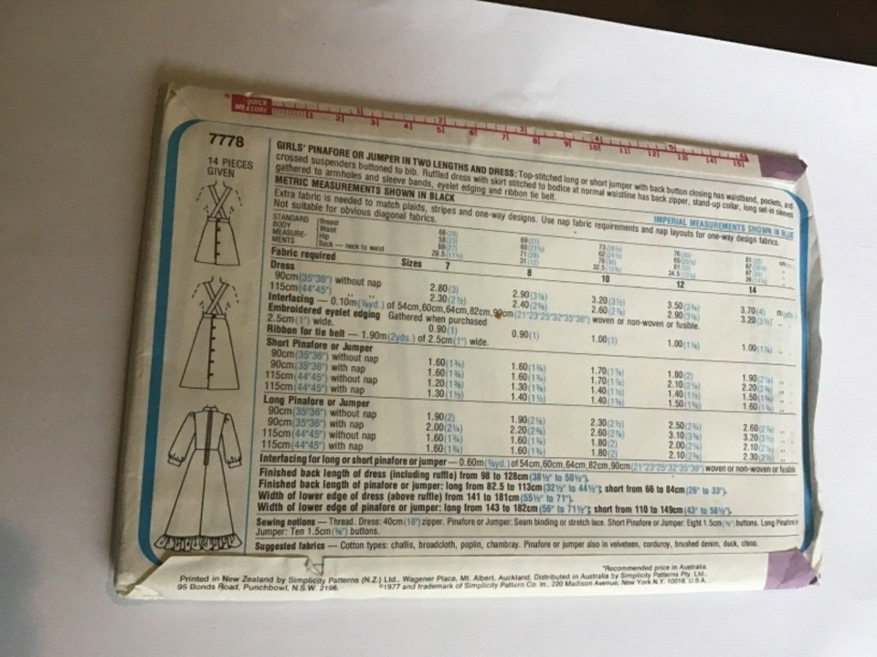 Dress makers patterns sewing vintage retro simplicity 7778 size 12 ...