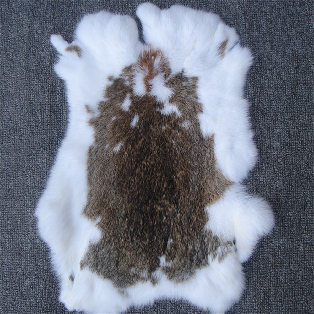 10XNATURAL SPOTTED Tanned White RABBIT SKIN Hide Fur Pelt Craft Skins ...