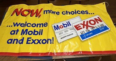 Vintage 1990s Exxon Mobil Credit Card Vinyl 70” x 35” Banner Sign | eBay