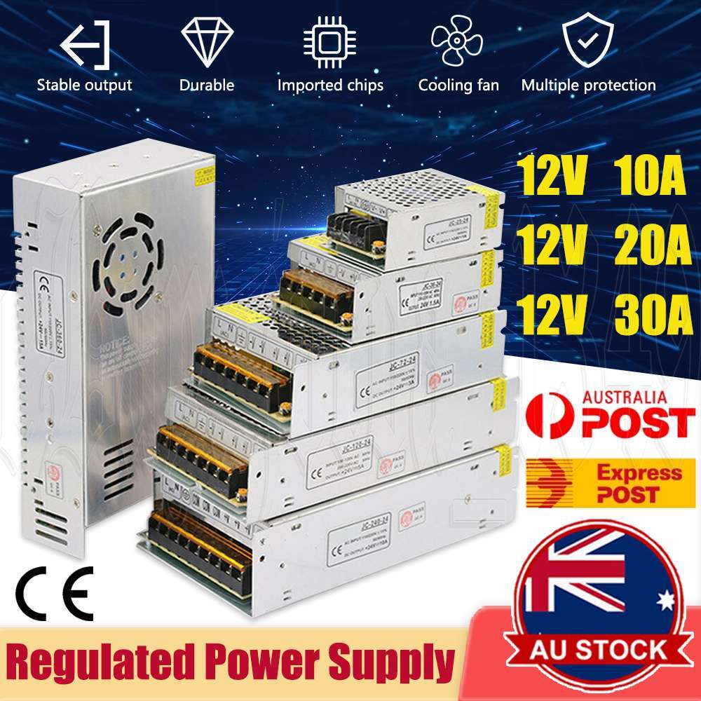 Transformer Regulated Power Supply AC 110V/240V TO DC 12V 10/20/30A 120 ...