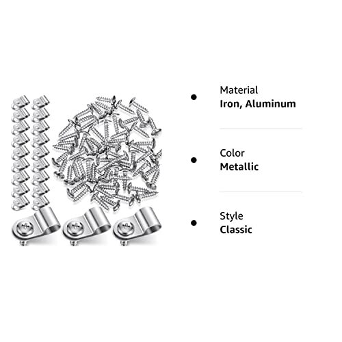 60Pcs Fence Wire Clamps Cattle Panel Clips w/ Screws for Vinyl Wood ...