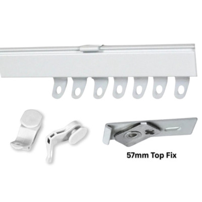 FINELINE ALUMINIUM BENDABLE CURTAIN TRACKS 57mm TOP CEILING FIX RAIL ...