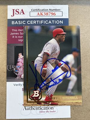 1994 Bowman #514 Kevin Mitchell AUTOGRAPHED Card - JSA Cincinnati Reds ...