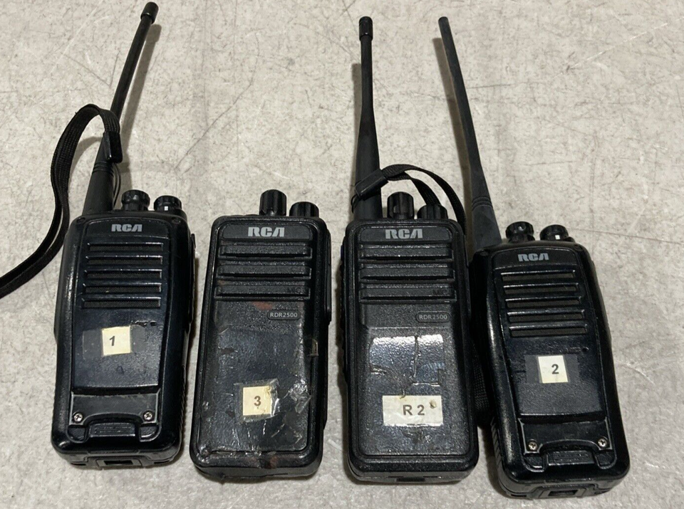 Lot of 4 RCA Two-Way Radio Walkie Talkie BR250U and RDR2500 No tested ...