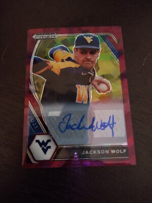 2021 Panini Prizm Draft Picks Jackson Wolf Auto Burgundy Cracked Ice Prizm 5/12 | eBay