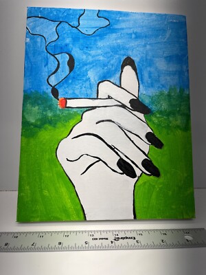 Sexy Blunt Girl Paint Canves 10x8 Very Unique | eBay