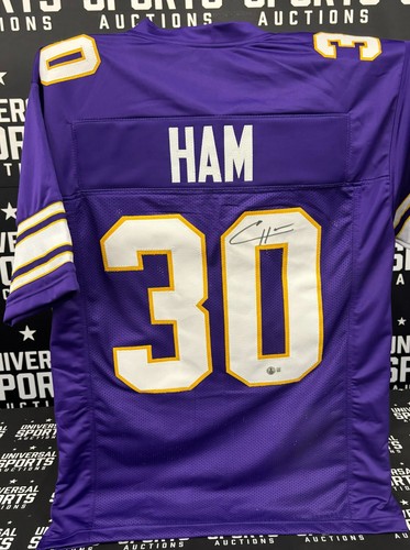 Minnesota Vikings CJ Ham signed/autographed custom jersey Beckett COA ...