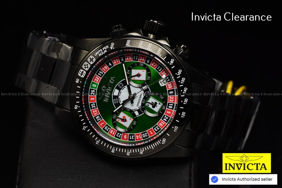 Invicta Speedway Roulette Casino Chronograph GMT Green Dial Watch 44645 ...