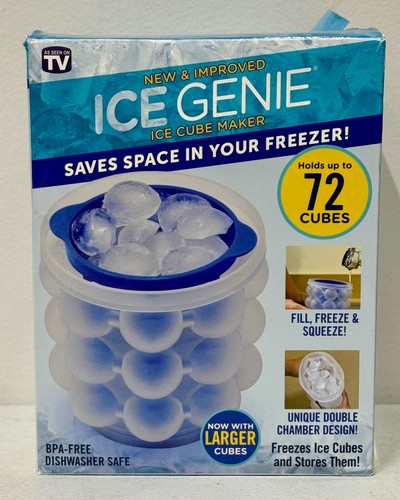 Open Box ICE GENIE Ice Cube Maker: Freezer Space Saving 72 Cube Lid ...