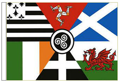 Pan Celtic Nations Sleeved Courtesy Flag ideal for Boats 45cm x 30cm ...