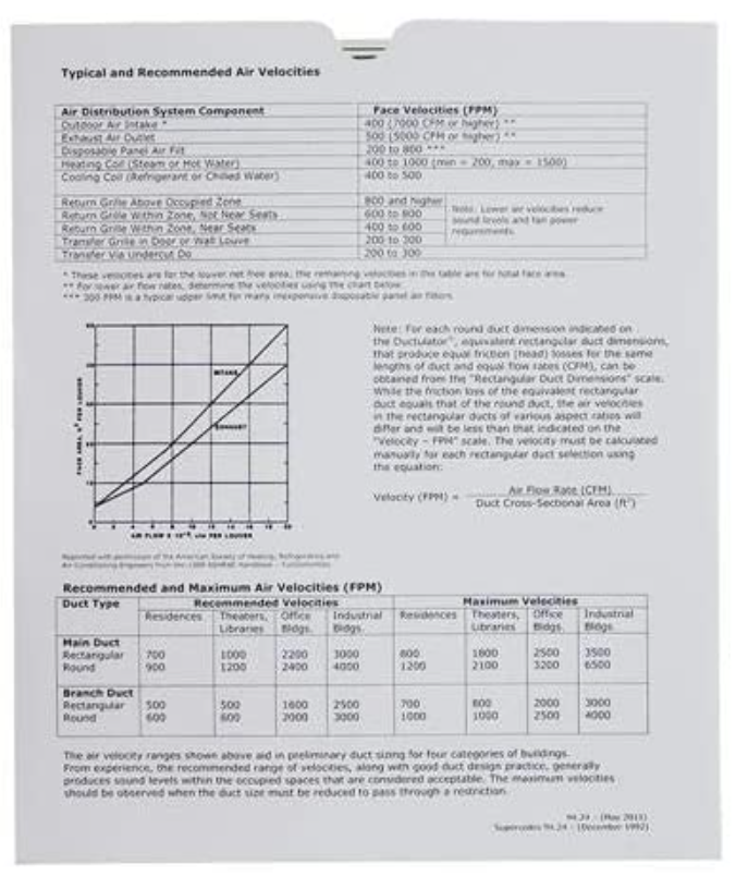 TD1 Trane Ductulator Duct Sizing Calculator | eBay