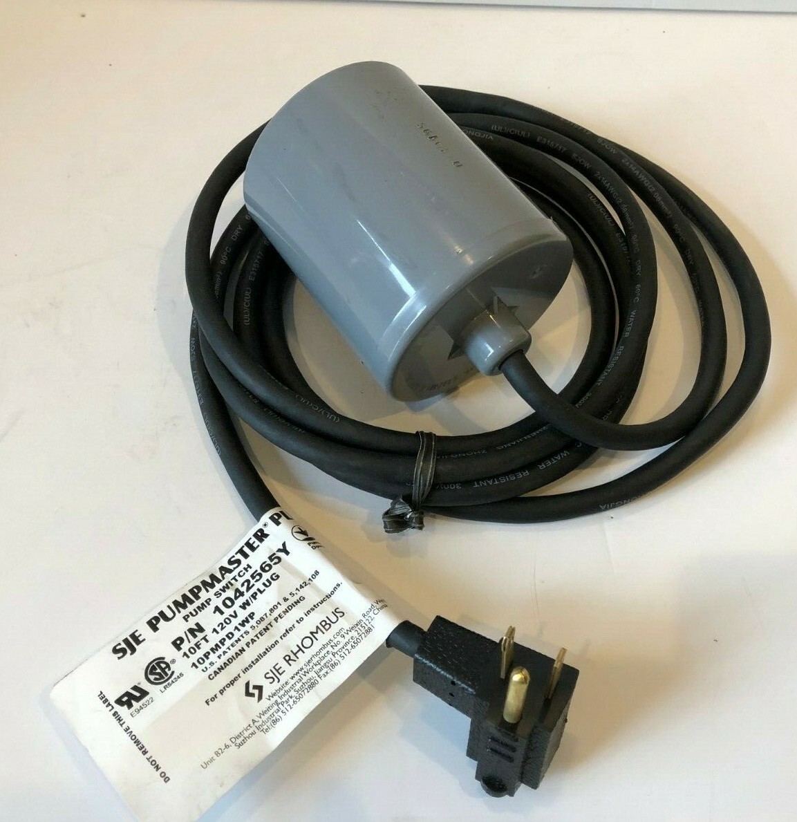SJE-Rhombus PumpMaster Plus Float Switch 15 Amp 10' Cord | eBay