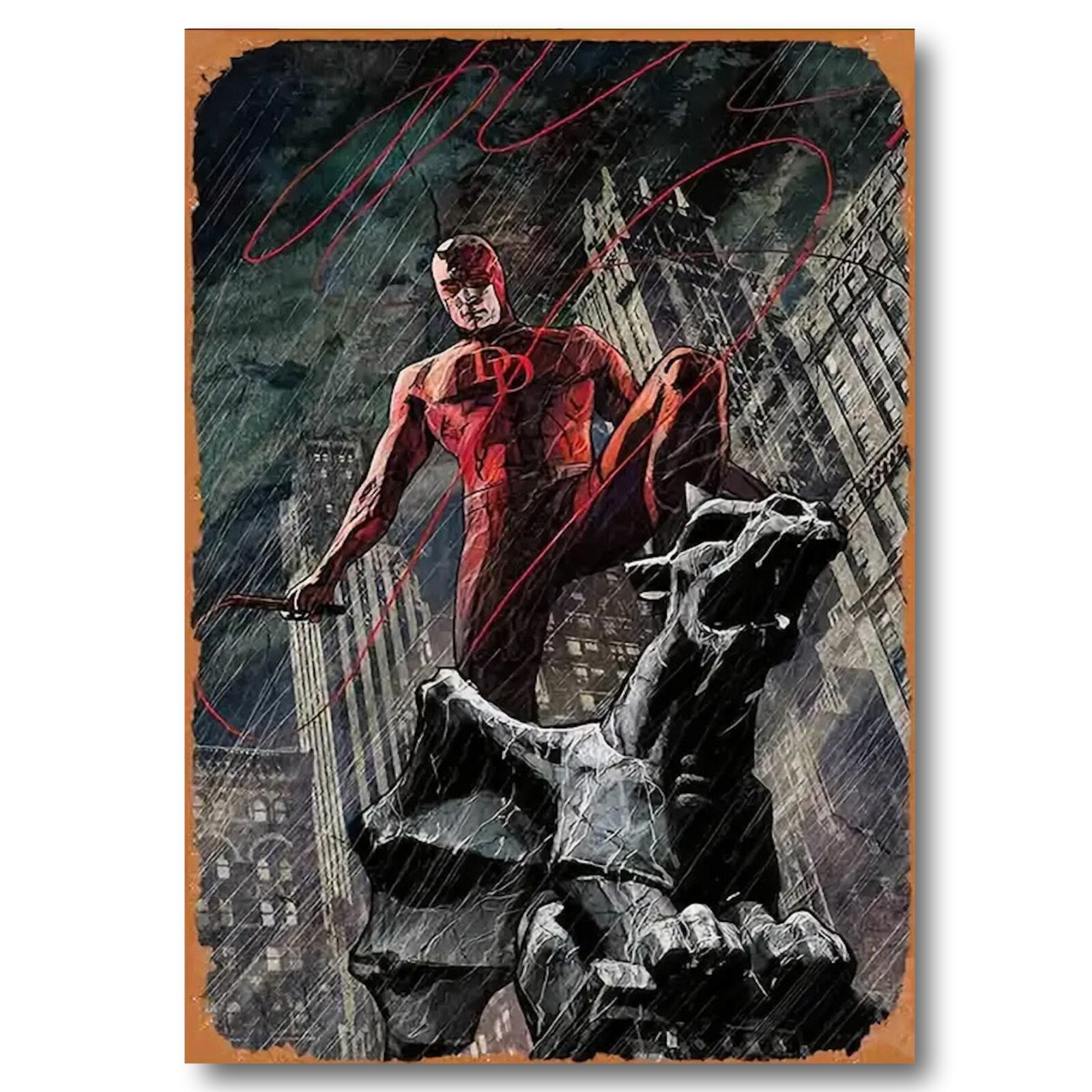 Daredevil Artwork Printed on Sheet Metal Sign Retro Vintage Style | eBay UK