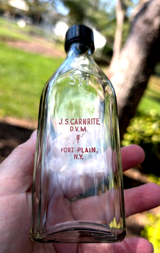 JAMES S. CARNRITE, DVM, Fort Plain NY Vintage 3iv Veterinary Medicine Bottle | eBay