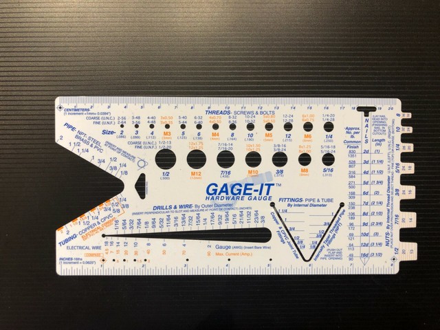 GAGE-IT Hardware Gauge Measuring Tool for Pipe Threads Wire Drills ...